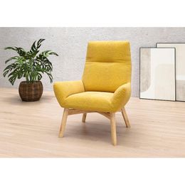 Home Affaire Sessel &raquo;Basic Relaxsessel, Design und Komfort, bequem, Breite 82cm&laquo; Extra hohe R&uuml;ckenlehne gelb 100% Polyester Chenille, Holzf&uuml;&szlig;e, B/H/T: