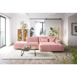 Musterring Ecksofa &raquo;Lucia modern und bequem, Breite 330cm, L-Form&laquo; verschiedene Farben, gro&szlig;er Longchair mit Armlehne, B330 x T190 cm rosa 100% Polyester B/H/T: 