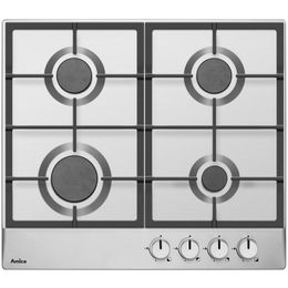 Amica Gas-Kochfeld &raquo;KMG 734 000 E&laquo; Klassisches Kochen mit direkter Gasflamme und vertrauter Bedienung silber Einheitsgr&ouml;&szlig;e Gas-Kochfeld