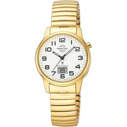 MASTER TIME Damen MASTER TIME Funkuhr Quarzuhr, Armbanduhr, Damenuhr, Edelstahlarmband, analog, digital gold Einheitsgr&ouml;&szlig;e