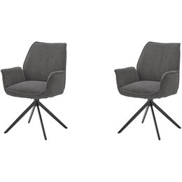 Musterring Esszimmerstuhl &raquo;Tiama&laquo; (Set) 2 Stk.Stativgestell aus Eisen schwarz, 180&deg; drehbar, Stoff Cord oder Boucl&eacute; schwarz Eisen B/H/T: 63cm x 91cm x 65cm, 2 