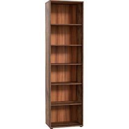 FORTE Regal &raquo;Tempra, Mehrzweckregal schmal, H&ouml;he 197,5 cm, 5 Ablageb&ouml;den&laquo; H&ouml;he ca. 197,5 cm braun Holzwerkstoff B/H/T: 54cm x 197,5cm x 34,8cm, 6 Stk.