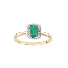 Diamant Leternel Ring 'Ring aus 375 Gelbgold mit Diamant mit Smaragd' Damen Gr&ouml;&szlig;e 56 gold