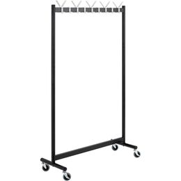 HAKU Garderobenst&auml;nder &raquo;Garderobe, Garderobenst&auml;nder, Kleiderst&auml;nder auf Rollen, Kleiderwagen&laquo; rechteckig - aus Metall Schwarz - B/T/H 103/39/174 cm 