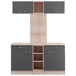 Optifit Buffet &raquo;Faro&laquo;, mit Metallgriffen, Breite 150 cm grau akaziefarben, B/H/T: 150cm x 206,6cm x 60cm, Schubladen: 2 Stk. T&uuml;ren: 2 Stk.