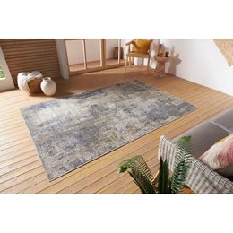 Hanse Home Teppich &raquo;Gizeh&laquo; rechteckig 3 mm H&ouml;he In-& Outdoor, L&auml;ufer, Wetterfest, Balkon, Wohnzimmer, Orient blau Polypropylen (PP) B : 190cm 1 Stk., 