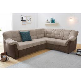 DOMO collection Ecksofa &raquo;SARAFINA 240x190 cm, auch mit Federkern f&uuml;r mehr Sitzkomfort!&laquo; whlw. mit Bettfunktion, elegantes Design, L-Form braun 