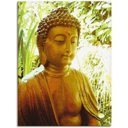 Artland Wandbild &raquo;Die Seele von Buddha&laquo; Religion 1 Stk. tlg. als Leinwandbild, Poster in verschied. Gr&ouml;&szlig;en gold Leinwand B/H/T: 30cm x 40cm, Leinwandbild 