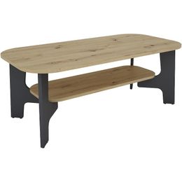 ByLiving Couchtisch &raquo;JONNY&laquo; Tischplatte Artisan Eiche o. Old Wood, Gestell anthrazit, Ablageboden B/H/T: 110cm x 43cm x 55cm
