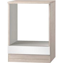 Optifit Herdumbauschrank &raquo;Faro&laquo;, Breite 60 cm wei&szlig; akaziefarben, B/H/T: 60cm x 84,8cm x 60cm