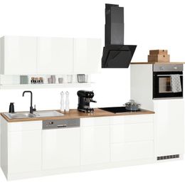 KOCHSTATION K&uuml;chenzeile &raquo;KS-Virginia,neu in verbesserter Ausf&uuml;hrung&laquo; Breite 300 cm, Soft-Close, wahlweise mit Induktion wei&szlig; B/H/T: 300cm x 60cm,mit E