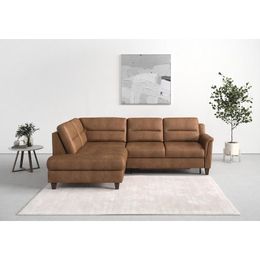 Sit & More sit&more Ecksofa &raquo;Far&ouml; L-Form&laquo; inklusive Federkern, wahlweise mit Schlaffunktion und Bettkasten braun B/H/T: 251cm x 90cm x 187cm, Microfaser, 