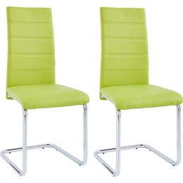 OTTO home Freischwinger &raquo;Adora&laquo; (Set) 4 Stk.(2 oder 4 St&uuml;ck) Bezug in Kunstleder, verchromtes Metallgestell gr&uuml;n 100% Polyurethan;Sitz und R&uuml;cken 