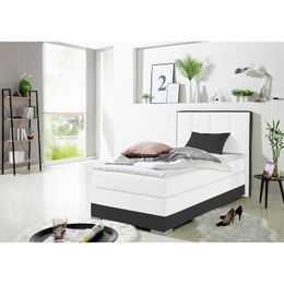 Home Affaire Boxspringbett inklusive Topper und Wendekissen wei&szlig; Liegefl&auml;che B/L: 90cm x 200cm, H2 + H2, 7-Zonen-Tonnentaschen-Federkernmatratze