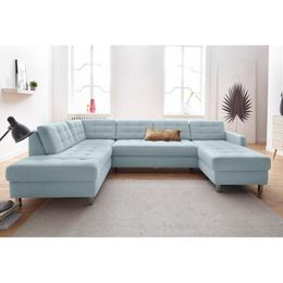 Sit & More sit&more Wohnlandschaft &raquo;Picasso U-Form&laquo; wahlweise mit Schlaffunktion und Bettkasten blau Luxus-Microfaser ALTARA NUBUCK (100% Polyester) / Struktur 