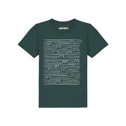 Watabout.kids T-Shirt 'Doodle Dogs' Jungen Gr&ouml;&szlig;e 158 dunkelgr&uuml;n / wei&szlig;