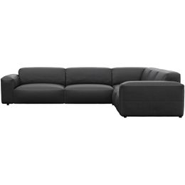 FLEXLUX Ecksofa &raquo;Lucera, super bequem durch hochwertigen Sitzaufbau mit Kaltschaum&laquo; modern & anschmiegsam, L-Form, Designsofa schwarz 100% Echteder B/