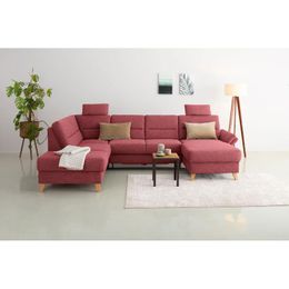 OTTO home Wohnlandschaft &raquo;Westerland U-Form&laquo; Federkern, wahlweise Schlaffunktion, Stauraum und Armlehn-Verstellung lila 100% Polyester B/H/T: 303cm x 