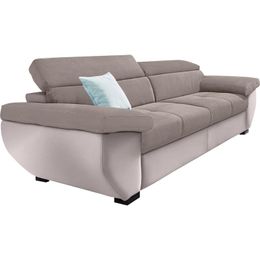 COTTA 2,5-Sitzer &raquo;Speedway&laquo; Big-Sofa mit Kopfteilverstellung grau Kunstleder SOFTLUX / Luxus-Microfaser (100% Polyester);Flachgewebe (100% Polyester) 
