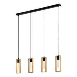 Eglo H&auml;ngeleuchte &raquo;LITTLETON H&auml;ngelampe,Vintage, Stahl und Holz, IP20, Pendellampe, Lampe&laquo; E27 1 Stk. Pendelleuchte, L116 x B5,5 x H110 cm, schwarz, 