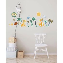 Komar Wandtattoo &raquo;Lion King Faraway Oasis - Gr&ouml;&szlig;e 50 x 70 cm&laquo; selbstklebend, Wandsticker, Kinderzimmer bunt Folie Blumen Disney Wald