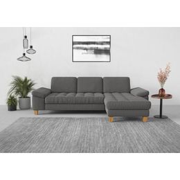 Sit & More sit&more Ecksofa &raquo;Westham L-Form&laquo; mit Recamiere, mit oder ohne Schlaffunktion, Bettkasten, F&uuml;&szlig;e Eiche grau 90% Polyester 10% Polyamid B/H/T: 275cm x 