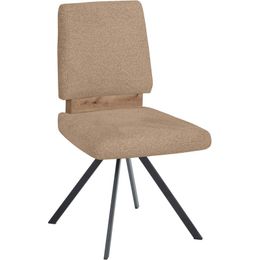 massivline&more Esszimmerstuhl &raquo;Br&uuml;gge 300&laquo; () 1 Stk. beige Holzwerkstoff, Metall, Stoff B/H/T: 48cm x 92cm x 59,5cm, 1 Stk., Microfaser Struktur (100