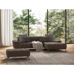 Sit & More sit&more Ecksofa &raquo;Cool L-Form&laquo; wahlweise mit Kopfteilverstellung und Vorziehsitz, motorisch grau B/H/T: 290cm x 79cm x 185cm, Luxus-Microfaser Paris, 