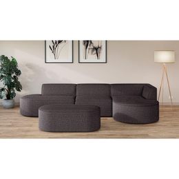 OTTO home Ecksofa &raquo;EIVIND Designer Sofa mit Ottomane rechts/links, B/T/H: 343/159/72 cm&laquo; L-Form mit Wellenunterfederung, auch in Feincord und Boucl&eacute; 