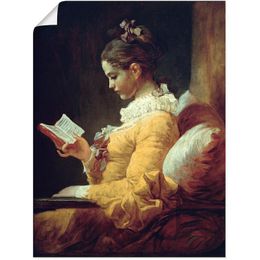 Artland Wandbild &raquo;Lesendes M&auml;dchen. Um 1776&laquo; Frau 1 Stk. tlg. als Leinwandbild, Poster in verschied. Gr&ouml;&szlig;en braun B/H/T: 45cm x 60cm, Poster Frau, 1 Stk.