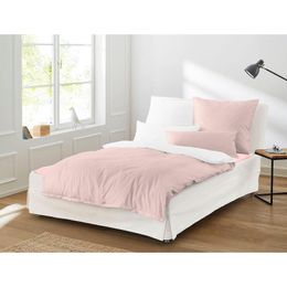 Irisette Wendebettw&auml;sche &raquo;Varia 8730 in Gr. 135x200 oder 155x220 cm&laquo; 2 Stk. Bettw&auml;sche aus Baumwolle, Wendebettw&auml;sche mit Punkten rosa Mako-Satin, Obermaterial