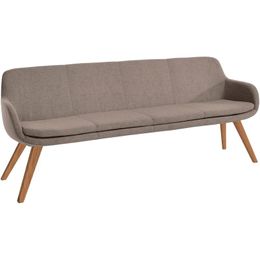 Musterring Essbank &raquo;Tavia&laquo; Stativgestell Wildeiche massiv ge&ouml;lt, Breite 180, 200 oder 220 cm grau 100% PES B/H/T: 220cm x 87cm x 66cm, Flachgewebe