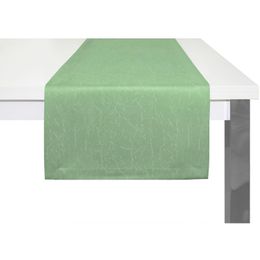WIRTH Tischl&auml;ufer &raquo;Lahnstein&laquo; gr&uuml;n Polyester B/L: 40cm x 150cm, eckig