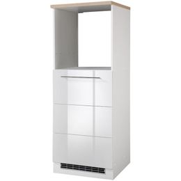 KOCHSTATION Backofen/K&uuml;hlumbauschrank &raquo;KS-Wien&laquo; Breite 60 cm, H&ouml;he 165 cm, T&uuml;ranschlag wechselbar wei&szlig; Holzwerkstoff, MDF wei&szlig;, B/H/T: 60cm x 165cm x 