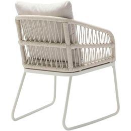 Musterring Kufenstuhl &raquo;JUSTB OD100 Stuhle&laquo; () 2 Stk.R&uuml;ckenh&ouml;he von bis zu 87 cm f&uuml;r entspanntes und bequemes Zur&uuml;cklehnen beige Aluminium, Stoff B/H/T: 56cm x 