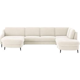 Sit & More sit&more Wohnlandschaft &raquo;Soul U-Form&laquo; wahlweise mit Bett und Bettkasten beige 100% Polyester B/H/T: 372cm x 90cm x 239cm, Luxus-Microfaser ALTARA 