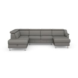 Sit & More sit&more Wohnlandschaft &raquo;Freetown U-Form&laquo; Kopfteilverstellung und Federkern, wahlweise mit Schlaffunktion grau B/H/T: 315cm x 84cm x 216cm, Luxus-
