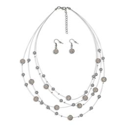 Firetti Damen Ohrring und Ketten Set &raquo;Blue Crystal&laquo; (Set, 3 Stk. tlg.) mit Glasstein silber Einheitsgr&ouml;&szlig;e