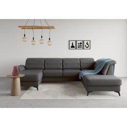 Sit & More sit&more Wohnlandschaft &raquo;Sinatra U-Form&laquo; optional mit Kopfteilverstellung und Armteilfunktion, Metallf&uuml;&szlig;e grau 98% Polyester, 2% Polyamid B/H/T: 326cm