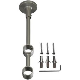 Liedeco Doppeltr&auml;ger f&uuml;r Gardinenstangen &Oslash; 20 mm silber L: 21cm