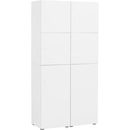 Schildmeyer Garderoben-Set &raquo;Locked, Garderoben Spint Set, Made in Germany, B: 45,5 cm&laquo; 4 Stk. tlg. wei&szlig; Holzwerkstoff elektronisches RFID-Schloss