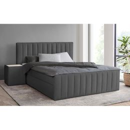 Home Affaire Boxbett &raquo;Effy inkl. Bettkasten und Topper, erh&auml;ltlich in der Breite 180x200cm&laquo; verschiedene H&auml;rtegrade w&auml;hlbar grau Holz teilmassiv, 
