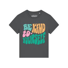 Watapparel Shirt 'Be kind to yourself ' female size XL Anthracite / Green / Orange / Pink