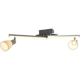N&auml;ve n&auml;ve LED Deckenleuchte &raquo;Ibiza&laquo; LED-Board 1 Stk. Warmwei&szlig; LED Deckenleuchte 2flg >>Ibiza<<, nicht dimmbar,chrom/wei&szlig; grau 4, H: 22cm, 1 Stk.