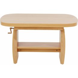 Hela Couchtisch H&ouml;henverstellbar und ausziehbar braun B/H/T: 90cm x 52cm x 68cm,mit Auszug