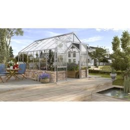 Vitavia Gew&auml;chshaus &raquo;Cassandra 9900&laquo; Alu-Profilen, Trockenmauersteine, 3 mm Sicherheitsglas silber B/H/T: 257cm x 248,9cm x 385,3cm