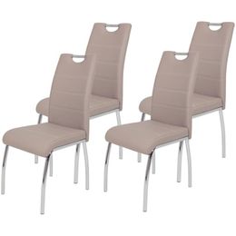 Hela Stuhl &raquo;Susi&laquo; (Set) 4 Stk.2 oder 4 St&uuml;ck, mit Griff braun 97% Polyurethan 3% Baumwolle B/H/T: 44cm x 98cm x 61cm, 4 Stk., Kunstleder
