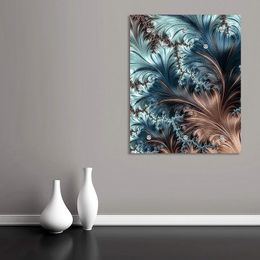 queence Garderobenleiste &raquo;Azalea&laquo; Federn, Garderobe, Wandgarderobe, deko blau Acrylglas, Edelstahl B/H/T: 100cm x 120cm x 3cm