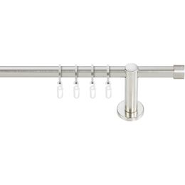 Garesa Gardinenstange &raquo;WILLI&laquo; &Oslash; 16 mm 1 l&auml;ufig-l&auml;ufig Fixma&szlig; silber B/L: 120cm &Oslash; 16mm, 1 l&auml;ufig