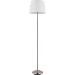 NOWA Stehlampe &raquo;JORIS&laquo; E27 1 Stk. Stehleuchte, Textil, Wohnzimmer, Schlafzimmer, Fu&szlig;trittschalter silber 1, &Oslash; 35cm H: 151cm, 1 Stk.